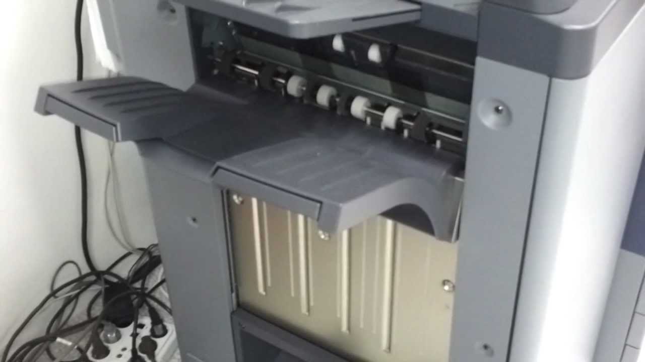 Konica Minolta C6000L with finisher FS612 - YouTube