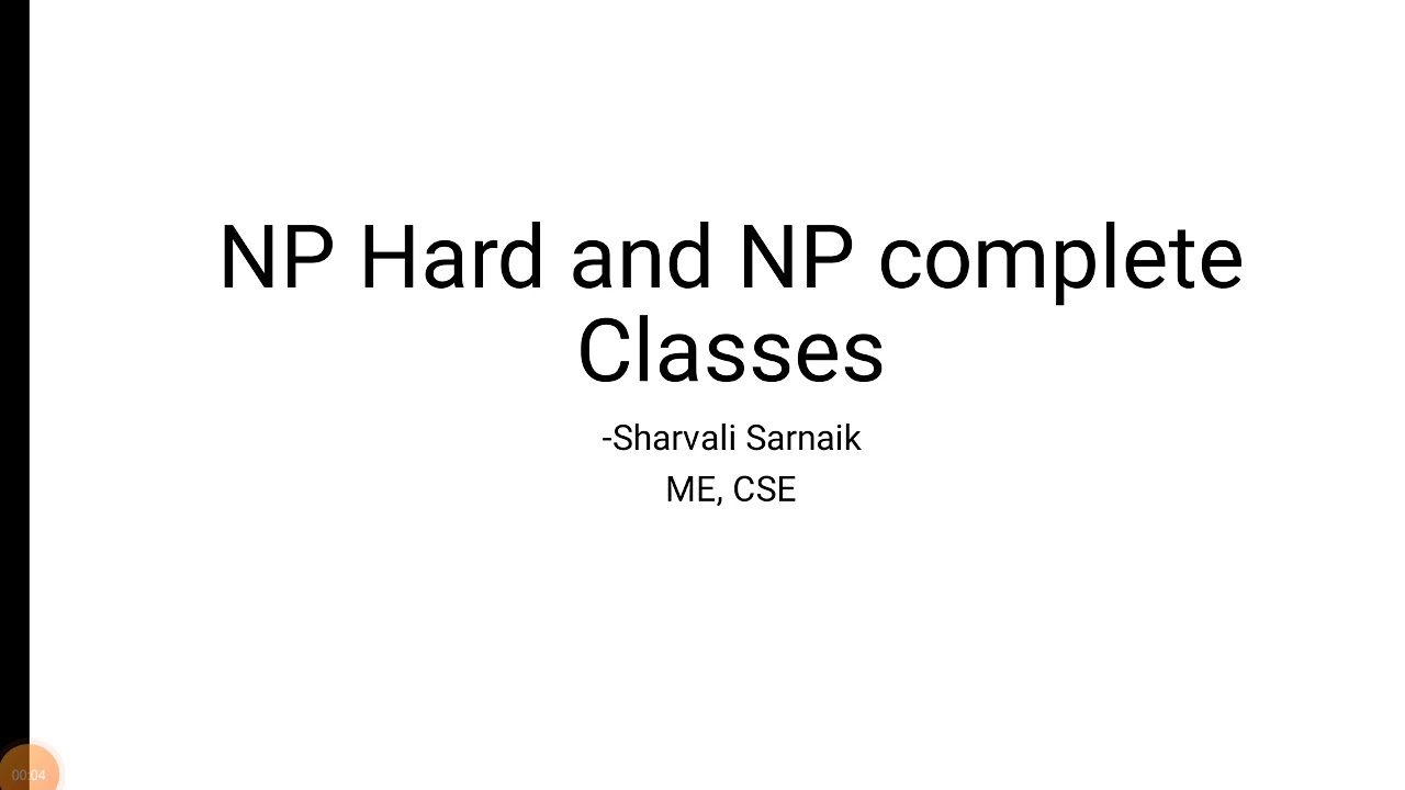 NP, NP hard & NP complete classes - YouTube