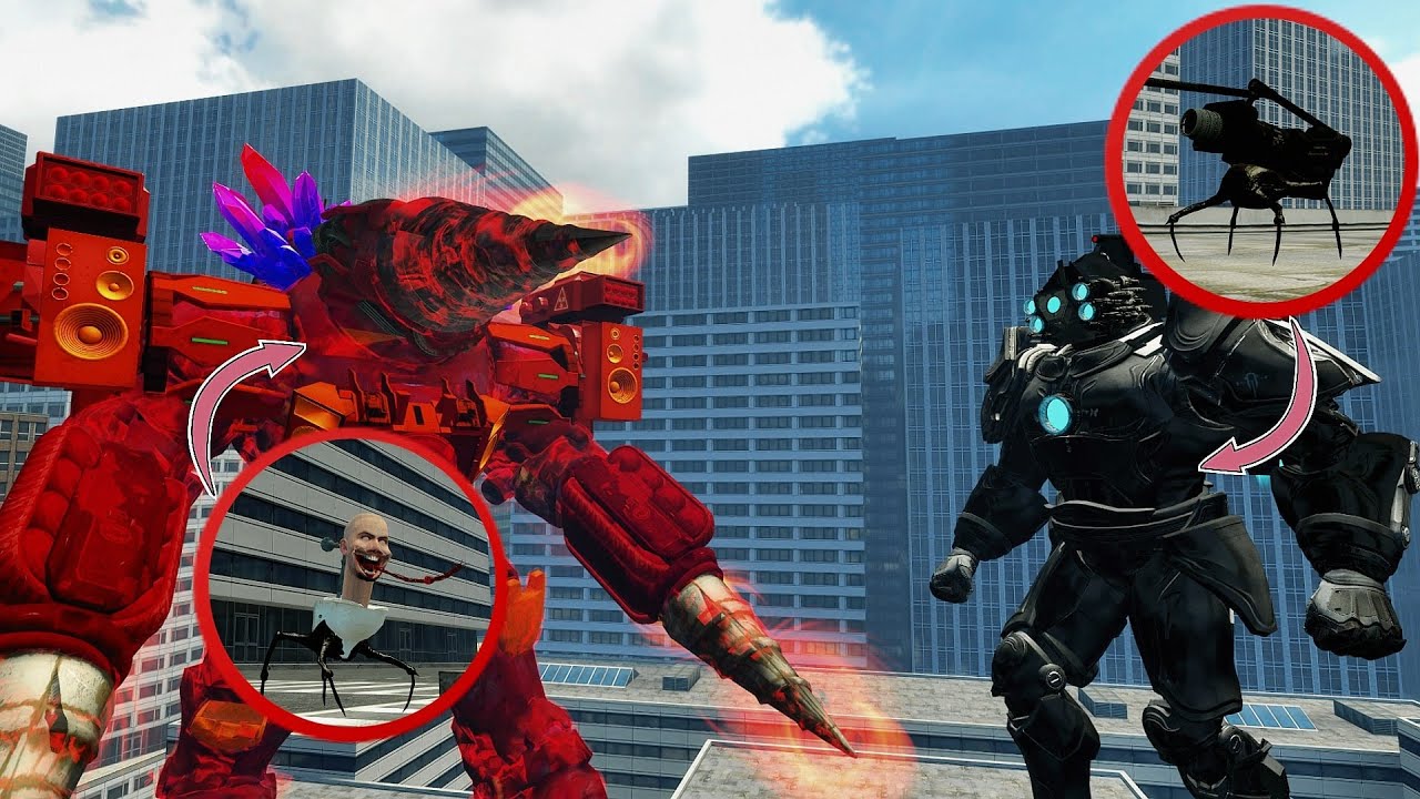 FUTURE ULTIMATE CAMERAMAN CRAB vs INFECTED DRILLMAN TITAN in Garry's ...