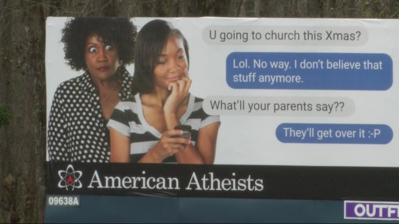 Billboard on I-20 encourages celebrating an "Atheist Christmas" - YouTube