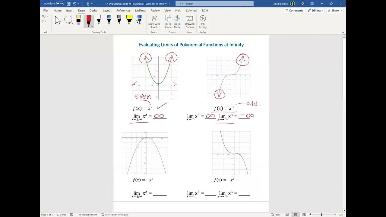 Evaluating Limits Of Polynomial Functions At Infinity 1 Youtube