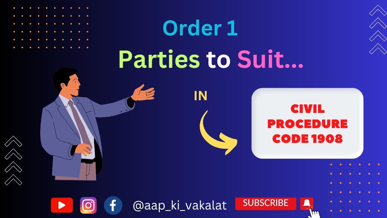 Order 1 Parties to Suit | Misjoinder and Nonjoinder | Representative Suit under cpc - YouTube