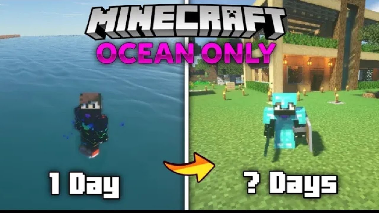 We Survived 100 Days in Only Ocean World Minecraft | Sairb | Mostly ...