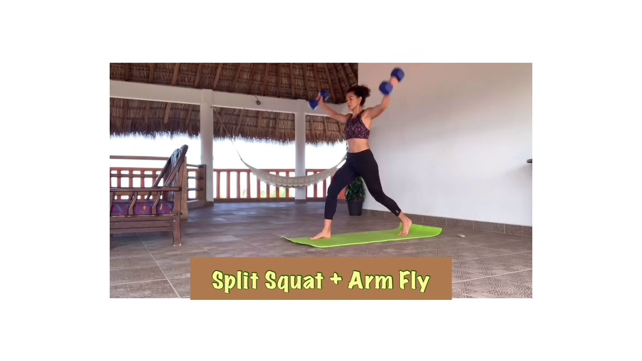 Split Squat + Arm Fly - YouTube