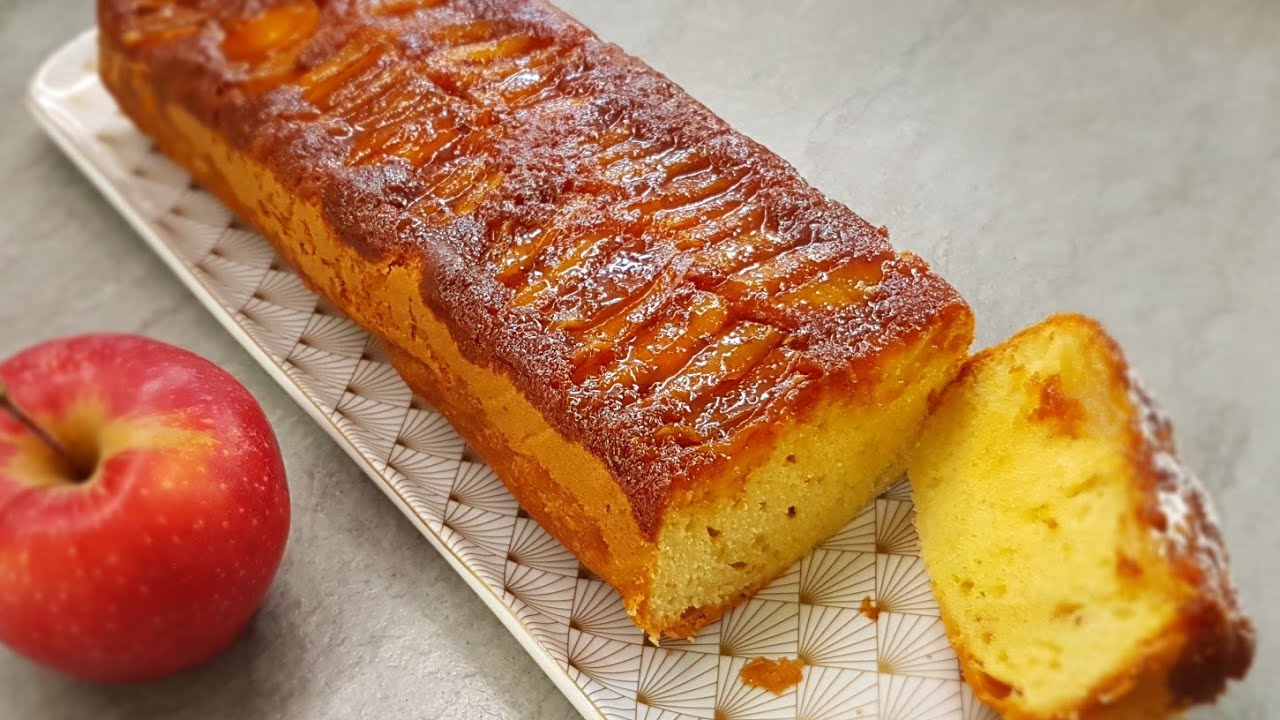 🍎Cake aux Pommes Caramélisées Recette Facile et Rapide Gâteau Moelleux ...