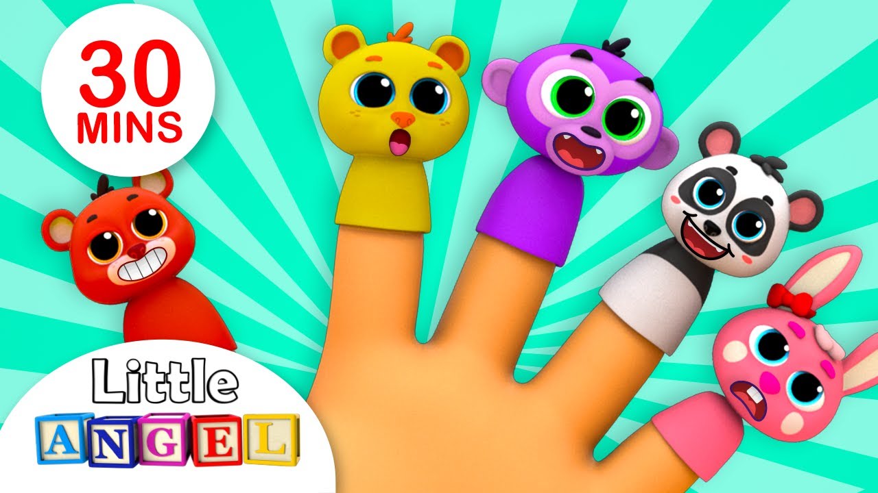 Finger Family Song ( Baby Animal Version) , Wheels on the Bus | Nursery ...