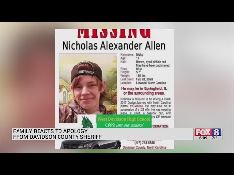 Sheriff's office issues apology to family of Nick Allen for investigator showing lack of empathy