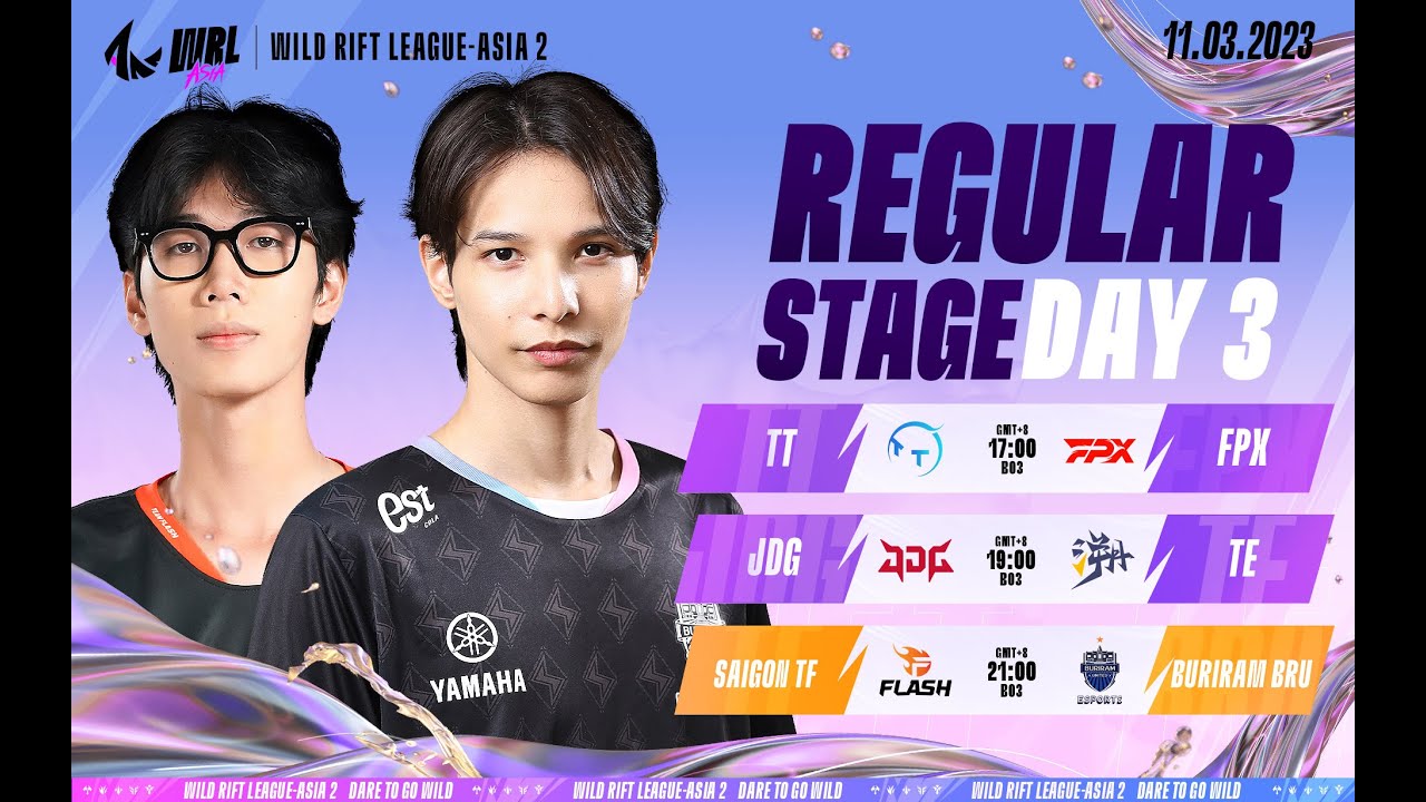 [EN] TT vs FPX | JDG vs TE | TF vs BRU - REGULAR STAGE DAY 3 WILD RIFT LEAGUE-ASIA 2 (BO3) - YouTube
