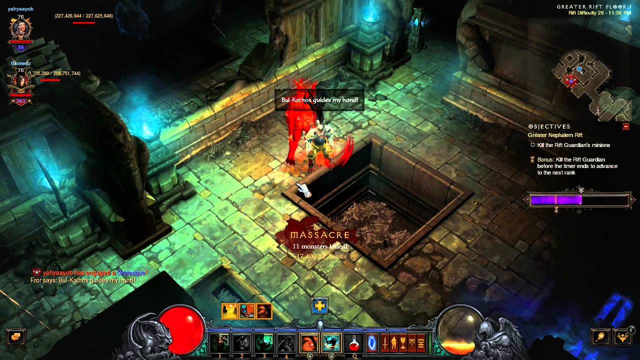 Diablo 3 Paragon Gameplay 2015 - Greater Rift 29 (Barbarian & Demon ...