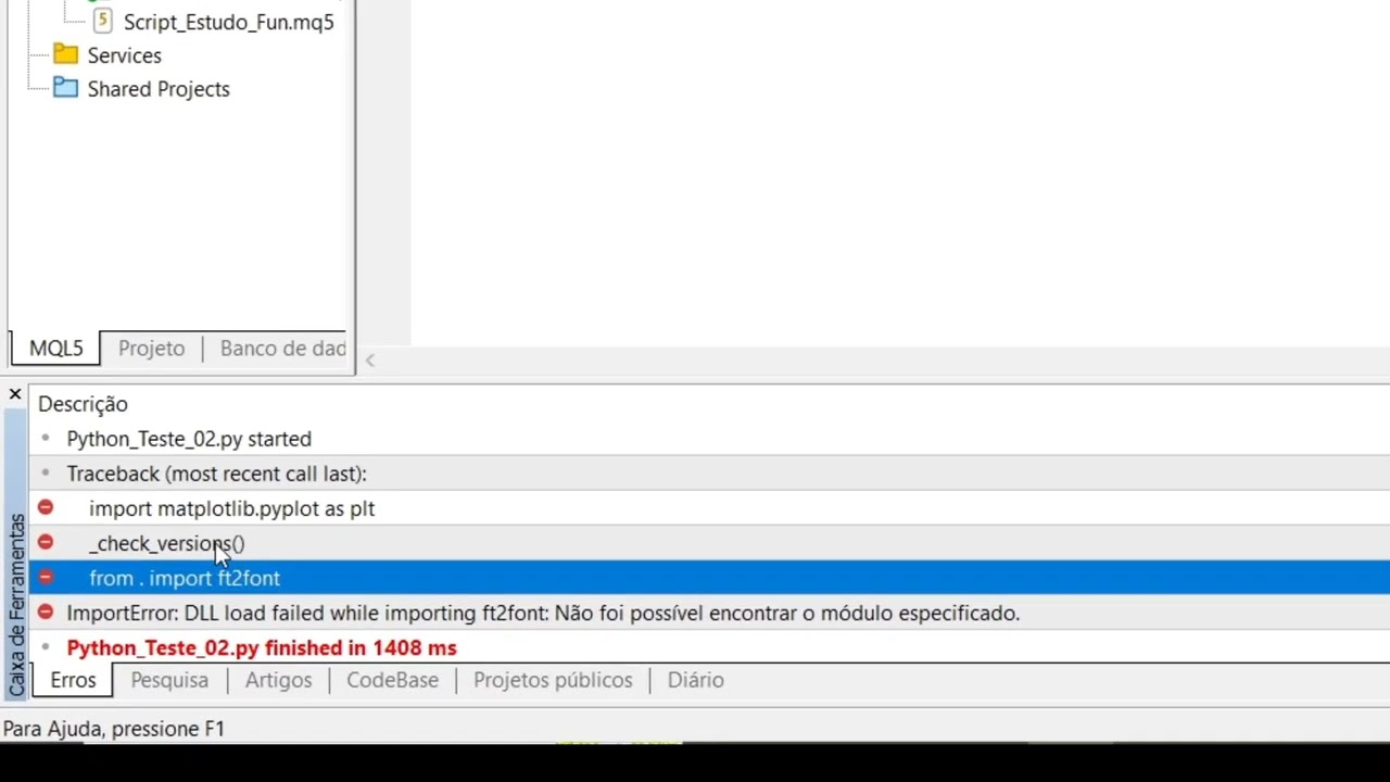 Como Corrigir Erros de Imports Python no MetaEditor | MetaTrader 5 ...