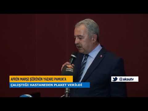 Afrin Marşı şiirinin yazarı Pamuk’a; Çalıştığı hastaneden plaket