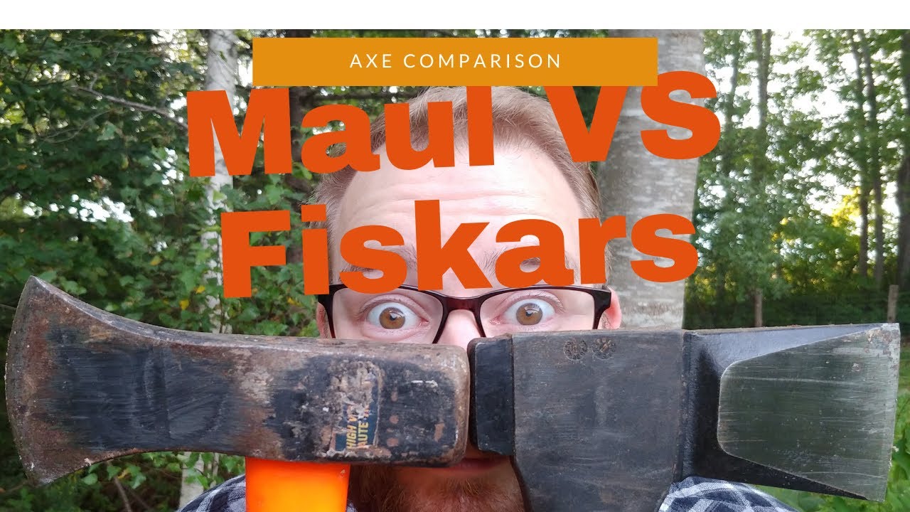 Axe Comparison Fiskars Splitting Axe VS. American Maul - YouTube