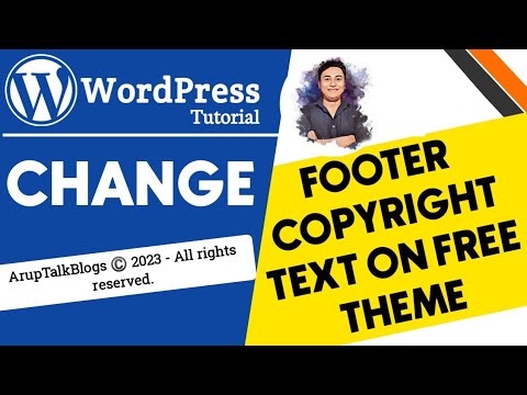 How to Change Footer Copyright Text in WordPress Free Theme (Without Plugin) - YouTube