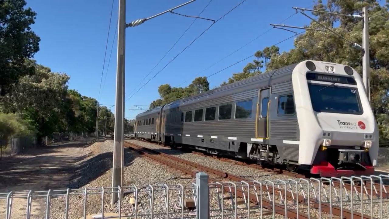 Transwa Australind train in Kelmscott - YouTube