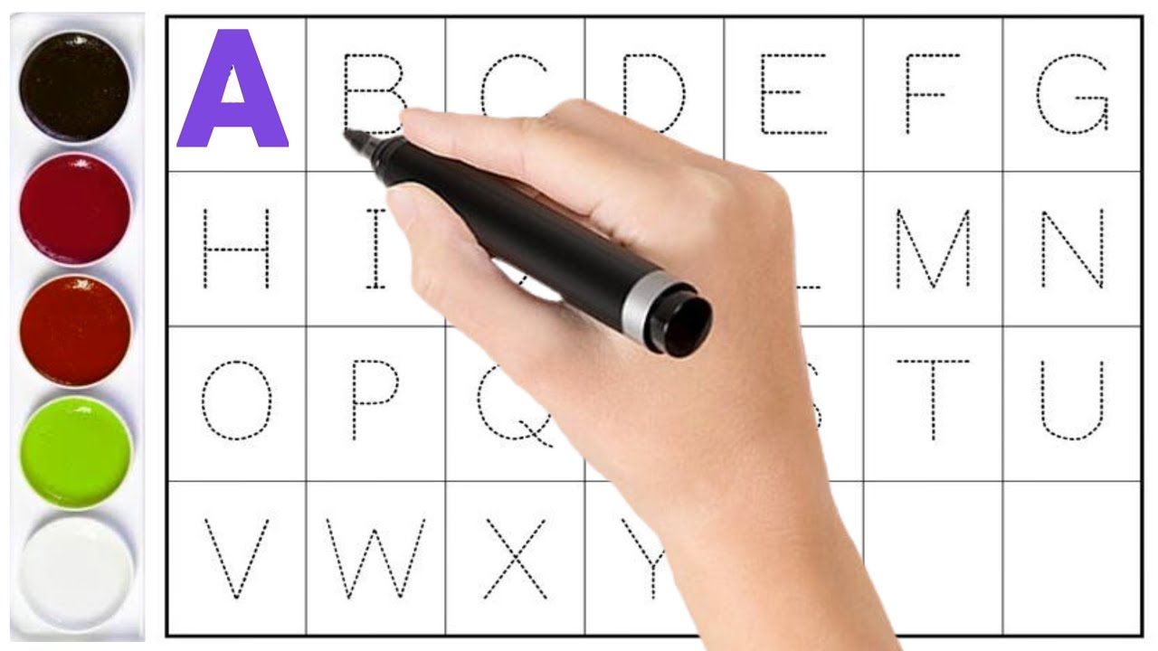 🎨 ABCD Coloring Fun | Trace & Fill Dotted Letters A to Z | Learn with ...