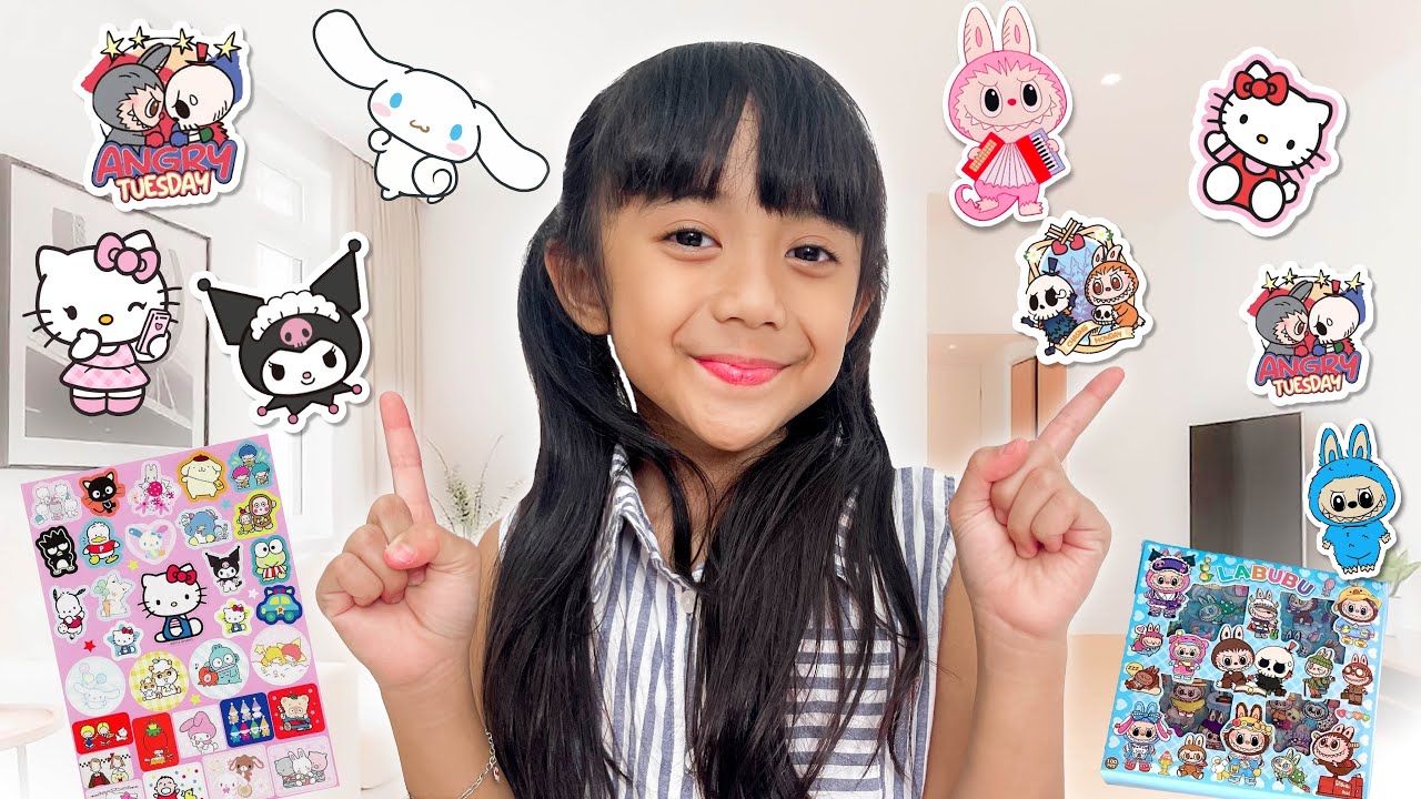 SAMANTHA BORONG STICKER LABUBU DAN SANRIO WARNA WARNI VIRAL ...