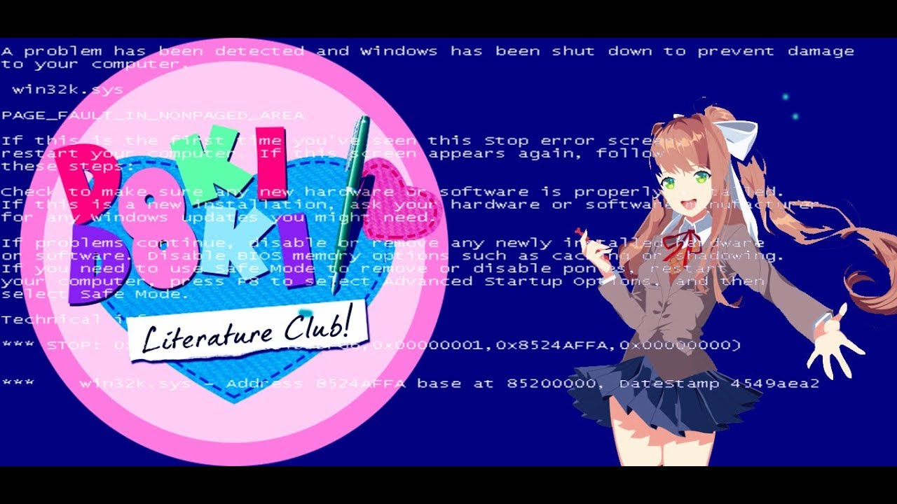 DOKI DOKI LITERATURE CLUB #5: an unexpected crash?? - YouTube