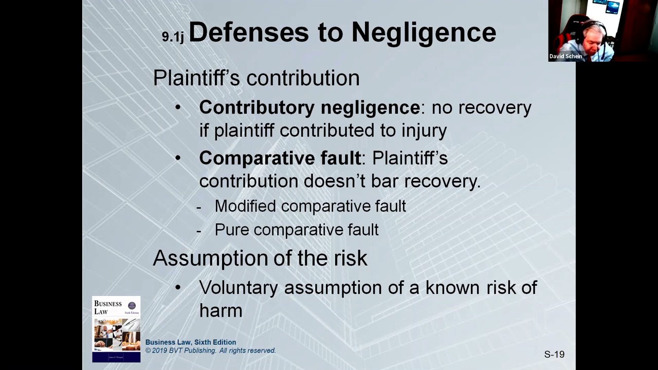 Defenses to Negligence (Business Law 101 #59) - YouTube