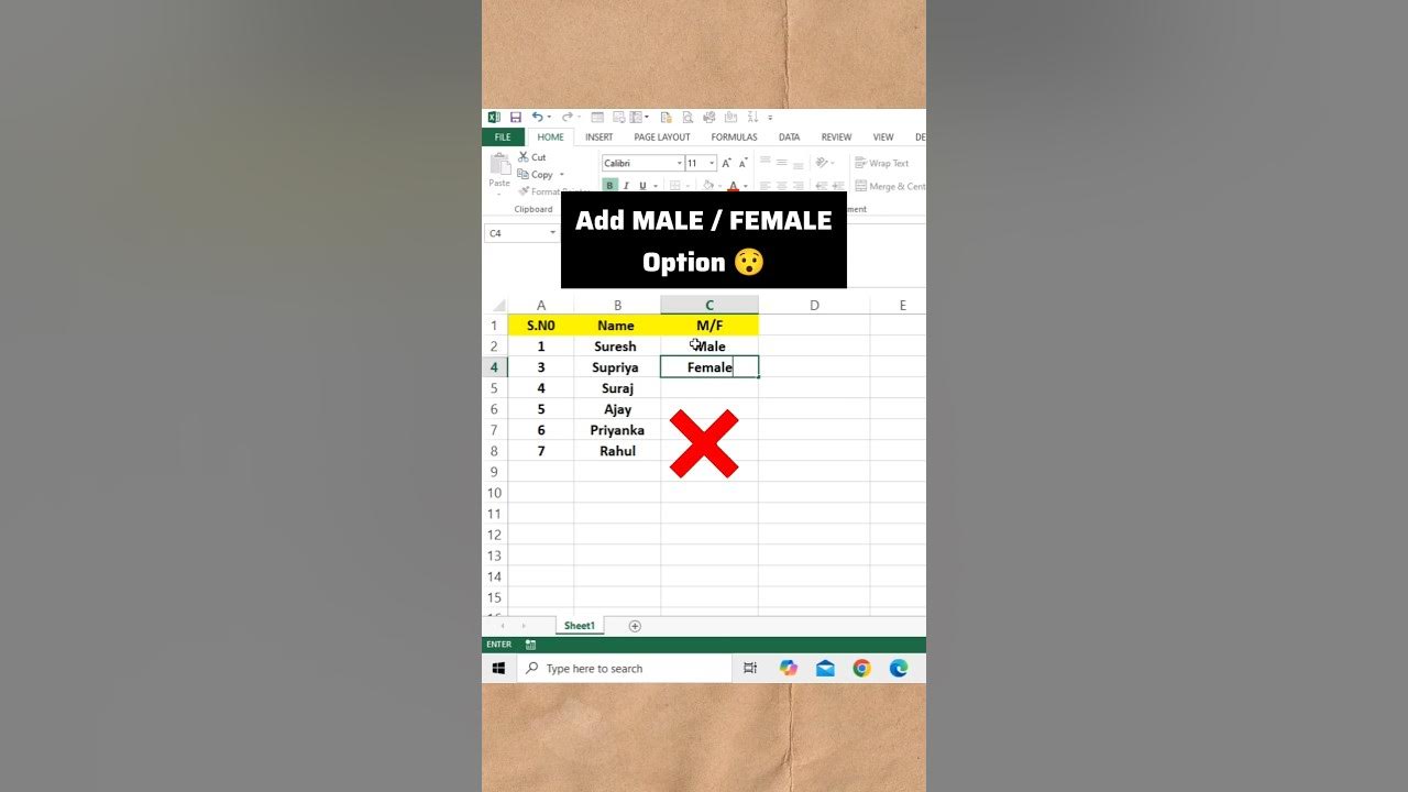 how to add male female in excel excel me male female formula | Advance ...