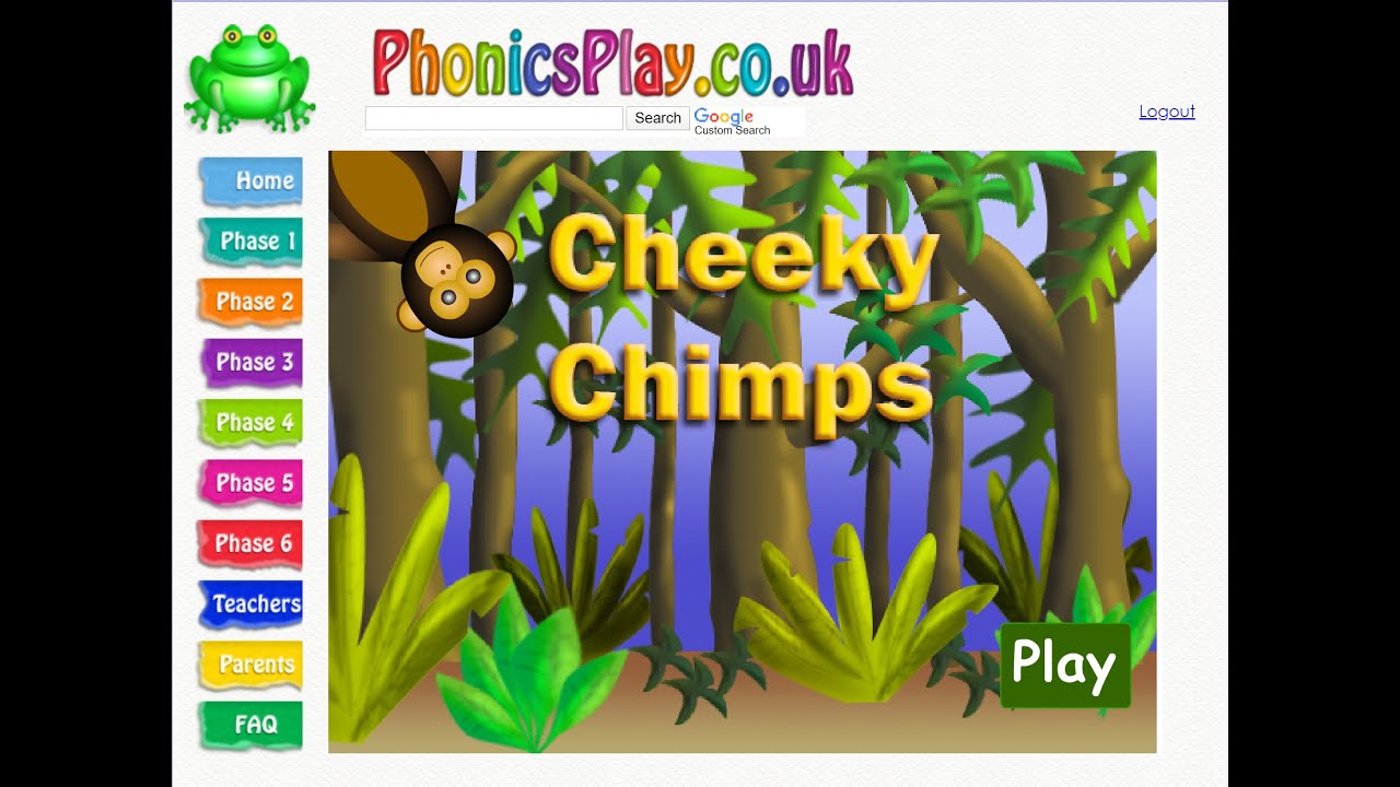 How to play Cheeky Chimps on www.phonicsplay.co.uk - YouTube