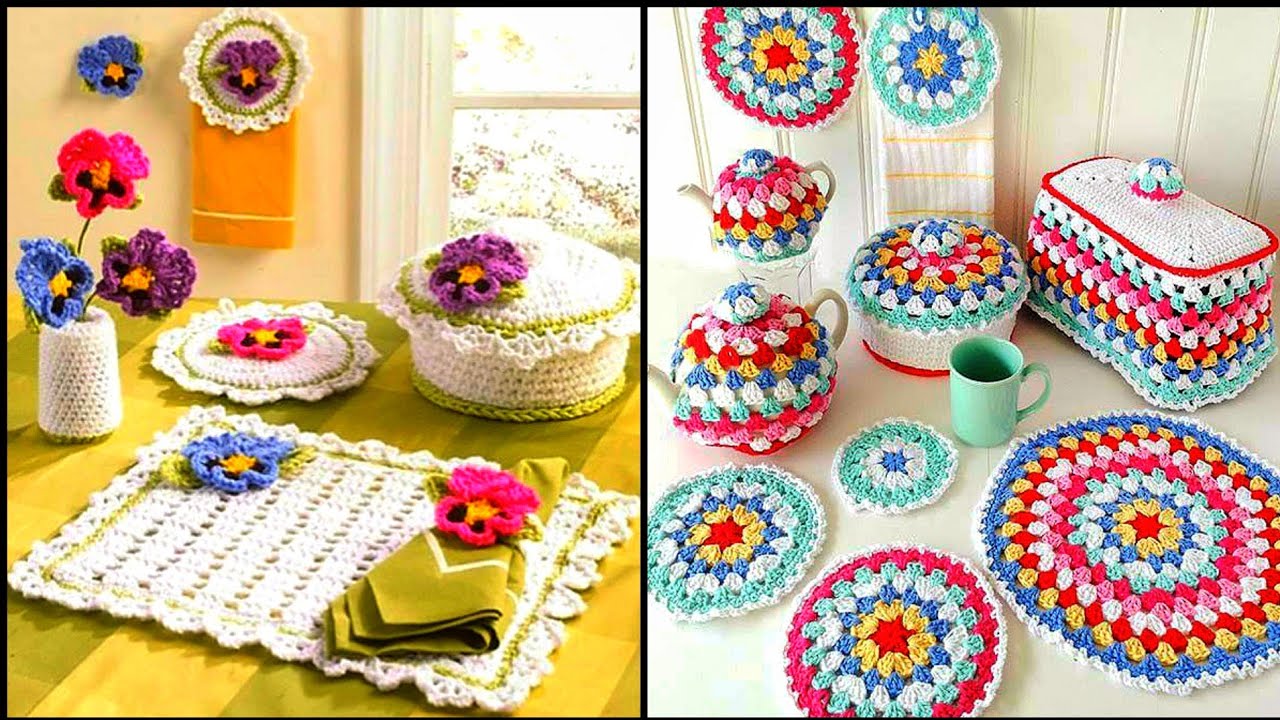 Different Stylish Beautiful Crochet Kitchen Sets/Crochet Tea Set/Easy ...