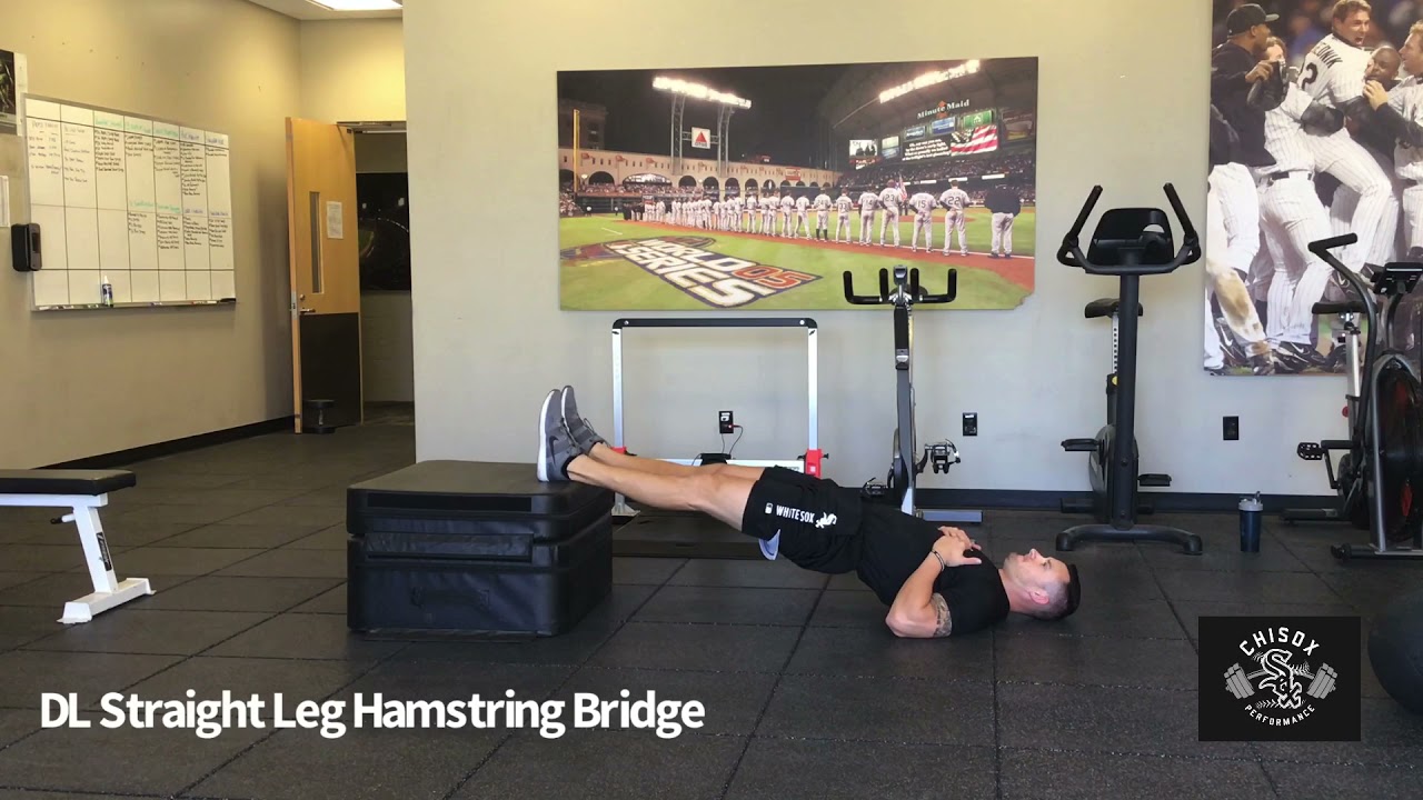 DL Straight Leg Hamstring Bridge - YouTube
