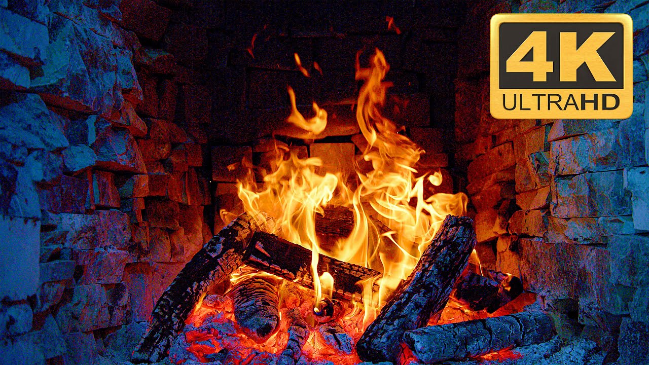 BEST Fireplace Burning 4K (3 HOURS) with Crackling Fire Sounds 🔥 ...