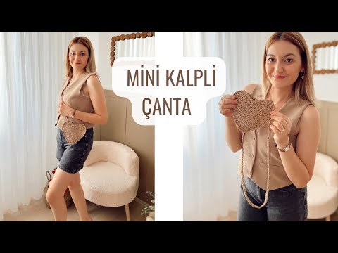 MİNİ KALPLİ ÇANTA YAPIMI 💕 KALPLİ MOTİF YAPIMI 🙋‍♀️