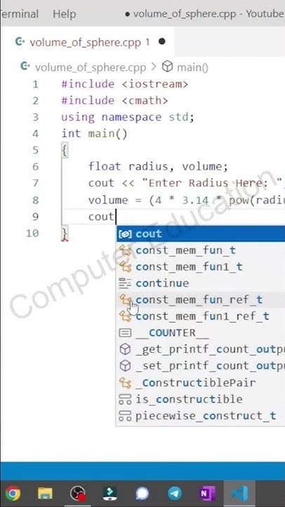 📟 Calculate Volume of Sphere in C++ | #shorts #cplusplus #coding #programming #youtubeshorts # ...