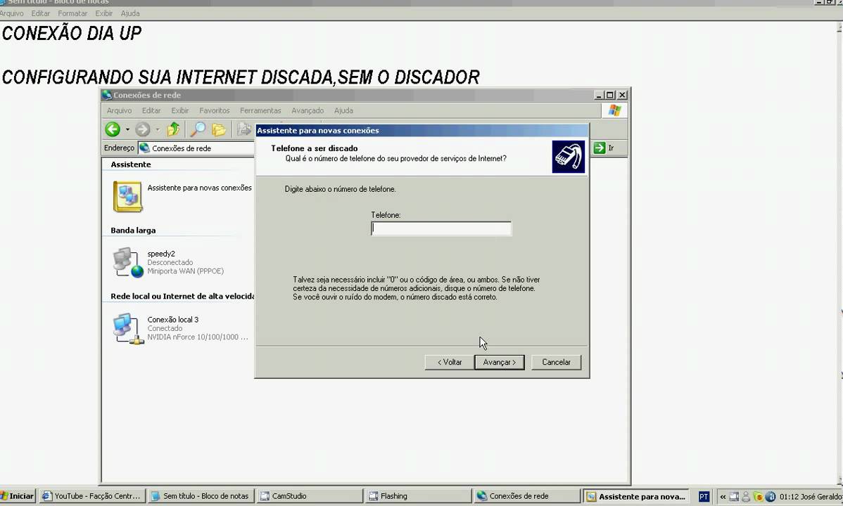 Conenão dial up - Configurando sua internet discada - YouTube