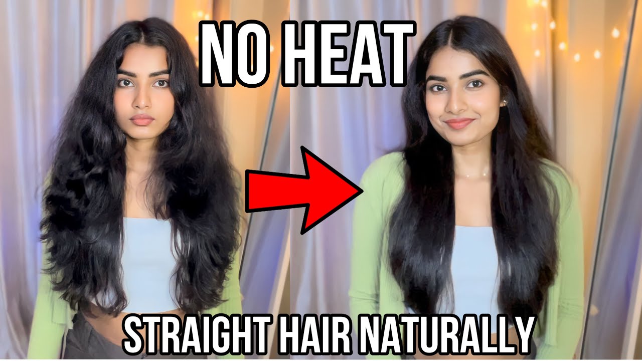 How I Straighten My Hair NATURALLY (Heatless) {guaranteed method ...