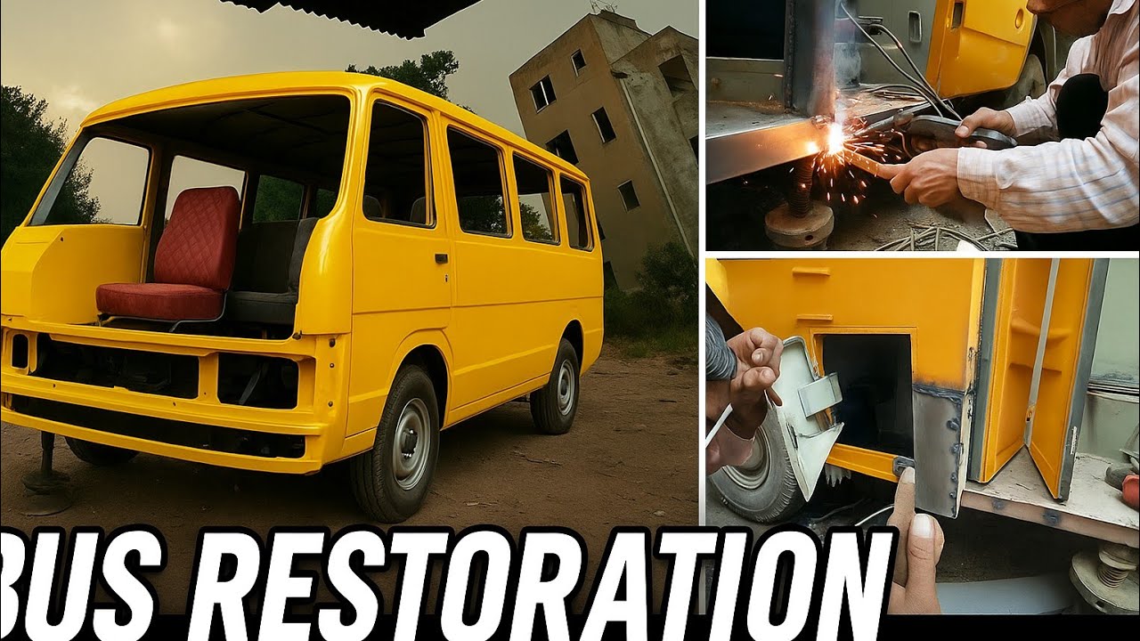 Part - 3 of Amazing process of making broken bus into new ...