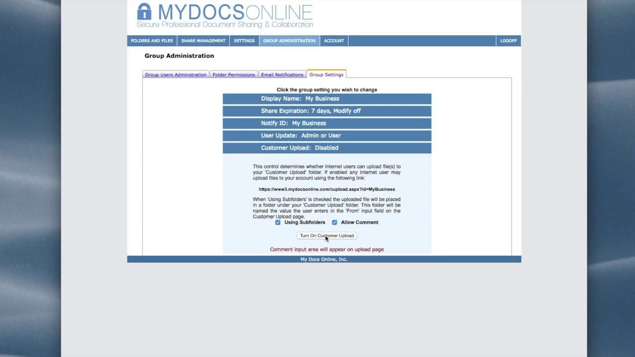 MYDOCSONLINE Customer Upload - YouTube