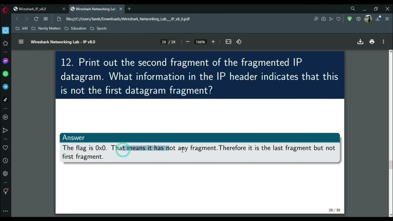 Wireshark Lab Ip V80 Solution Question 10 15 Part 2 Youtube