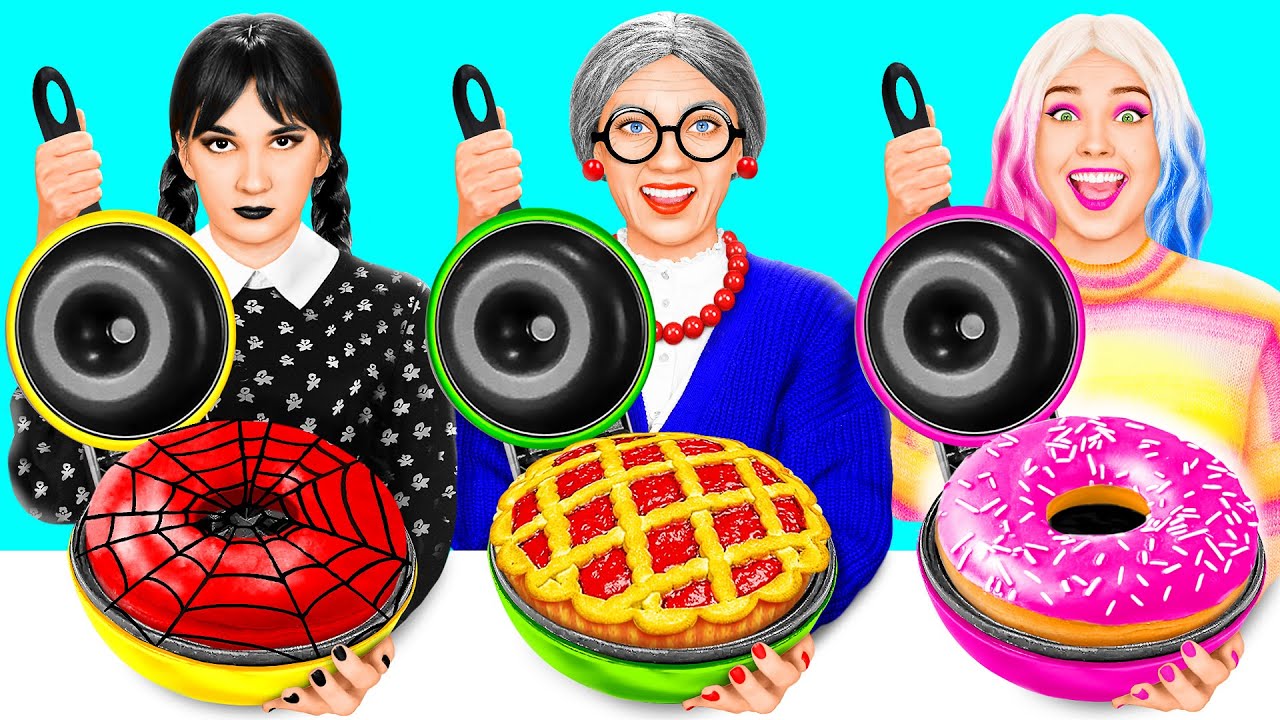Wednesday vs Grandma Cooking Challenge | Kitchen Gadgets and Parenting ...