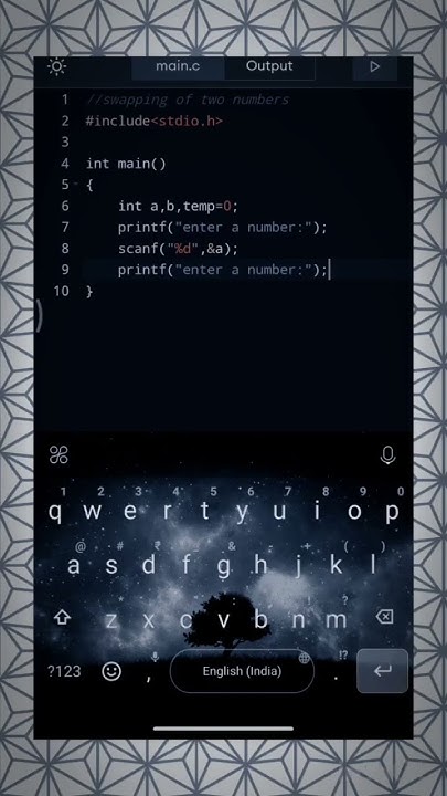 Program to perform swapping of two numbers - YouTube