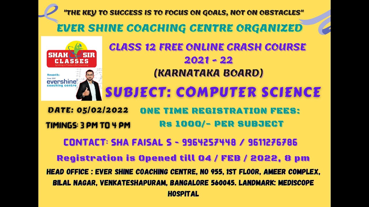 2nd PUC Computer Science 2022 FREE Crash Course | Karnataka | 100% ...