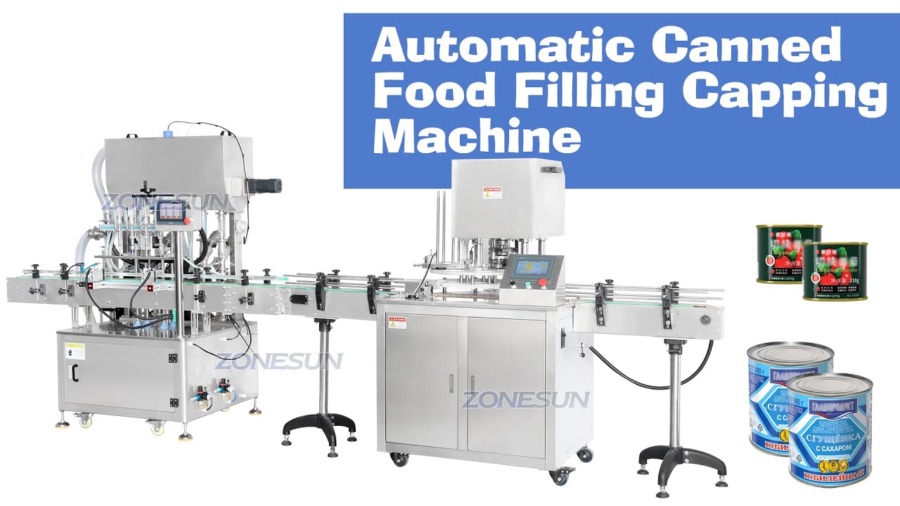 How To Use ZS-FAL180B3 Automatic Canned Food Filling Capping Packaging ...