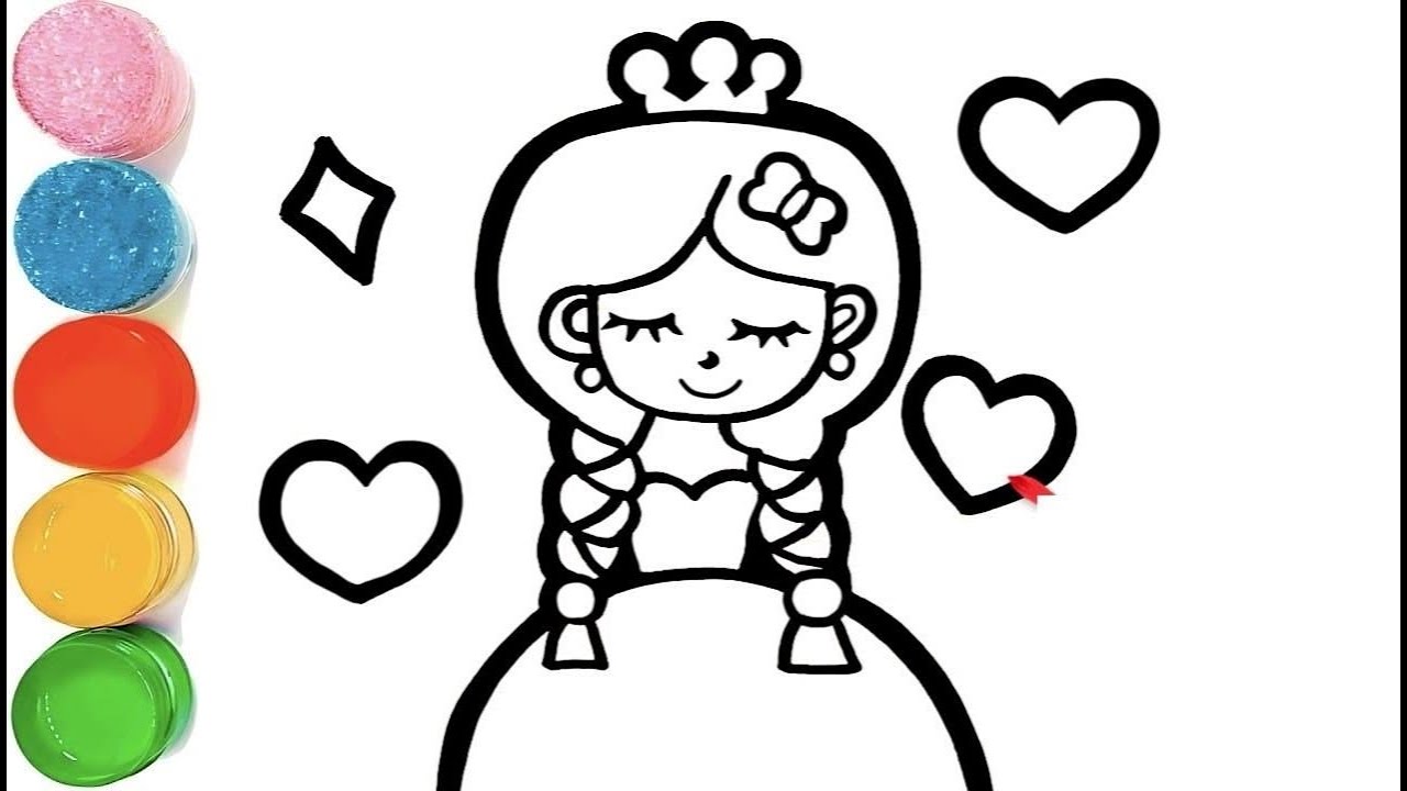 How To Draw a Cute Princess Drawing | Princess Drawing for Kids | Easy ...