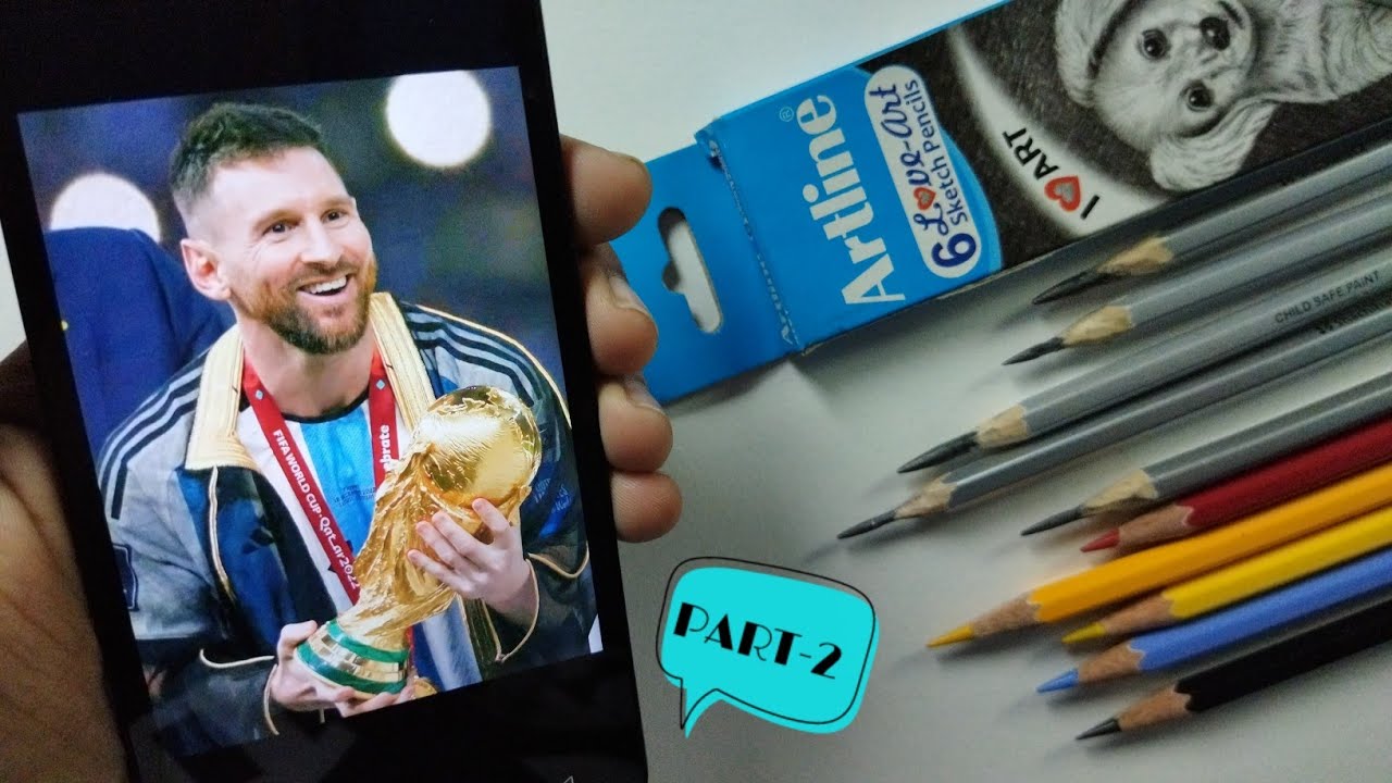 How to Draw Lionel Messi with cheapest graphite pencils artline ...