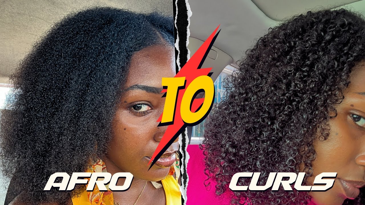 TRANSFORMING MY TYPE 4 HAIR from AFRO to CURLS ft. Marabelle Haircare ...