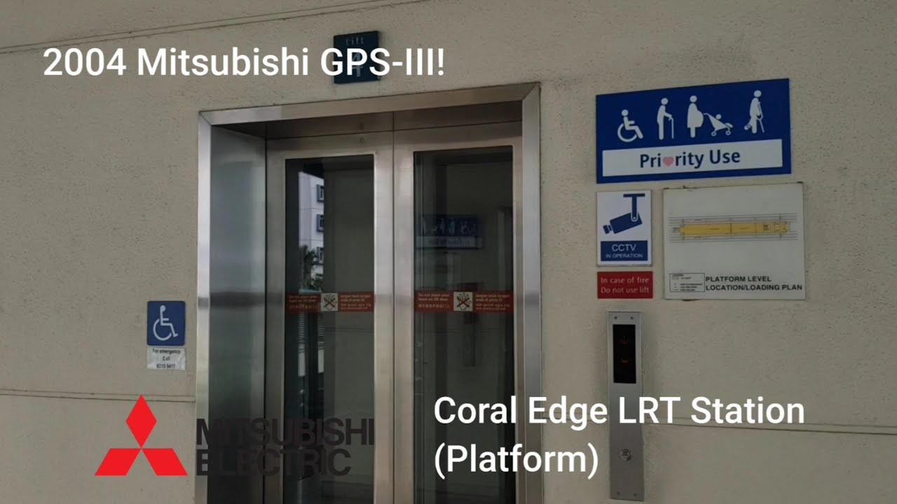 Mitsubishi lifts at Coral Edge LRT Station (Platform) - YouTube