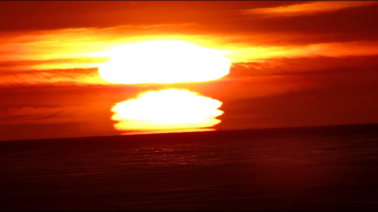 Amazing sunset mirage - YouTube
