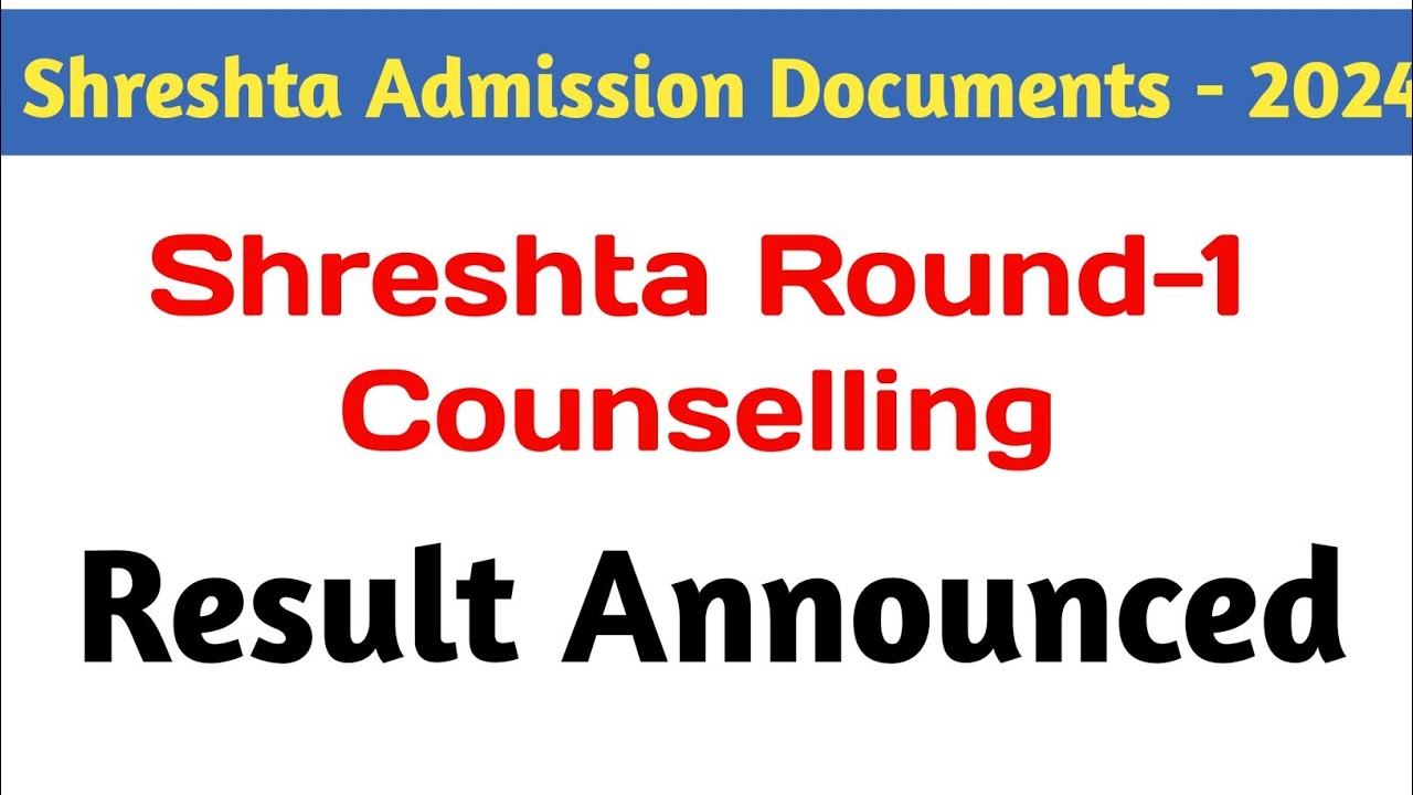 Shreshta Round-1 Counselling Result | #shreshta - YouTube