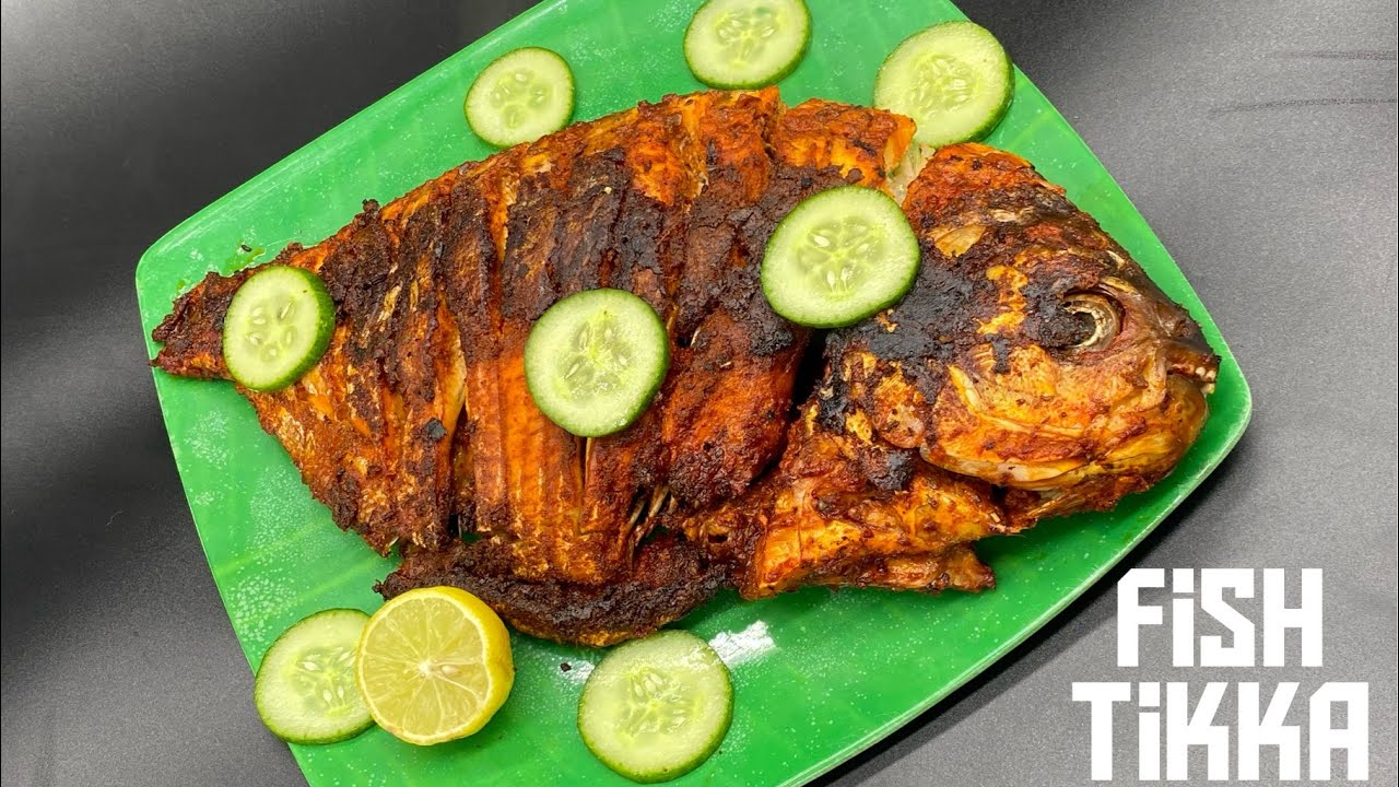 Whole Fish Tikka Recipe In Malayalam / Fish Tikka On Pan Recipe ...