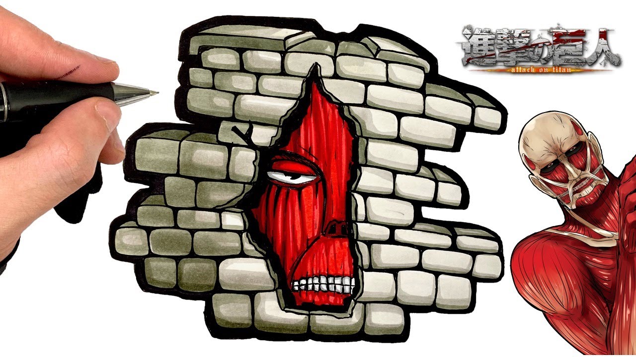 COMMENT DESSINER LE MUR MARIA DE L'ATTAQUE DES TITANS COLORATION - YouTube