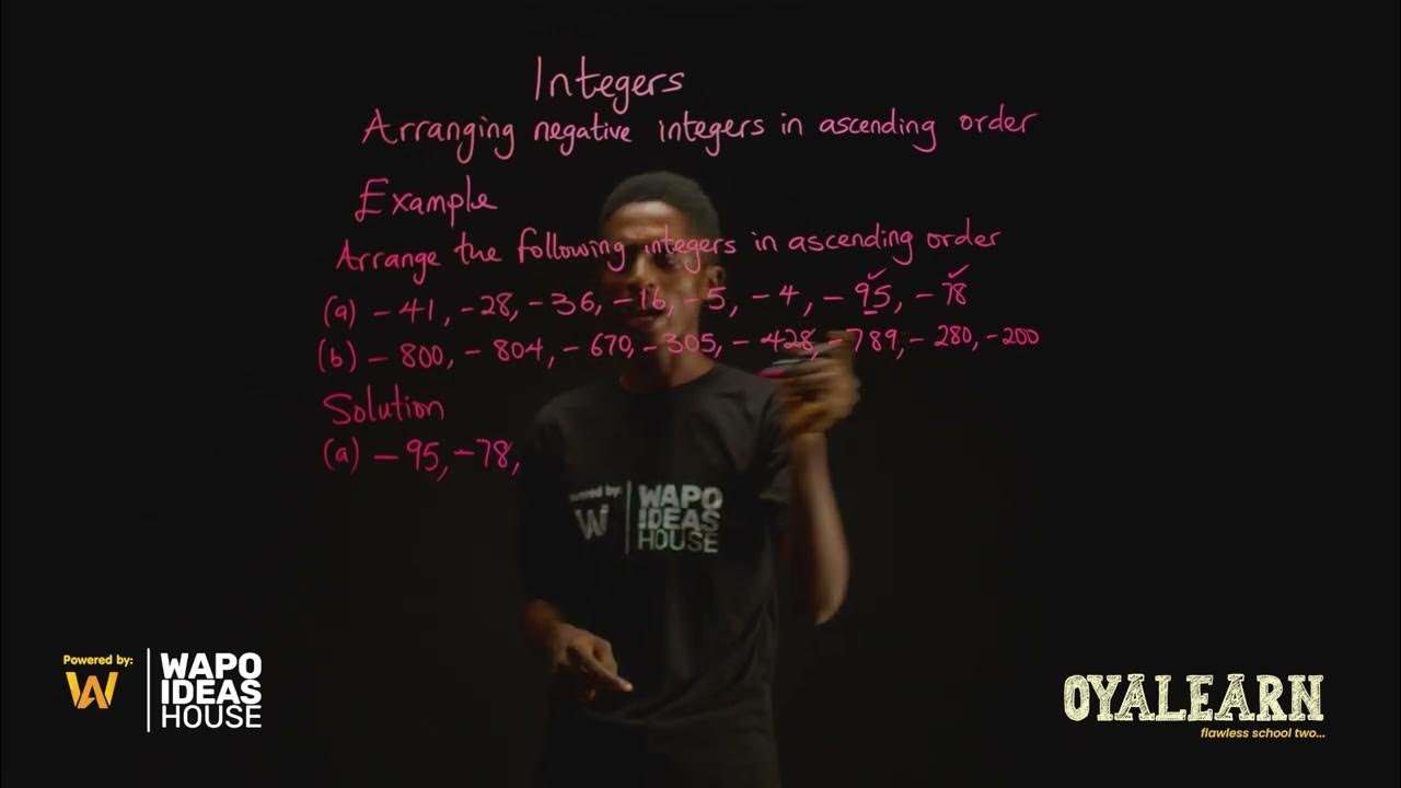 JSS1 | Mathematics | Integers | Arranging negative integers in ...