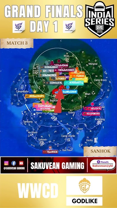 PUNK KI ROTATION | GODLIKE WWCD ROTATIONS | BGIS GRAND FINALS | DAY 1 - MATCH 3 | SANHOK - YouTube