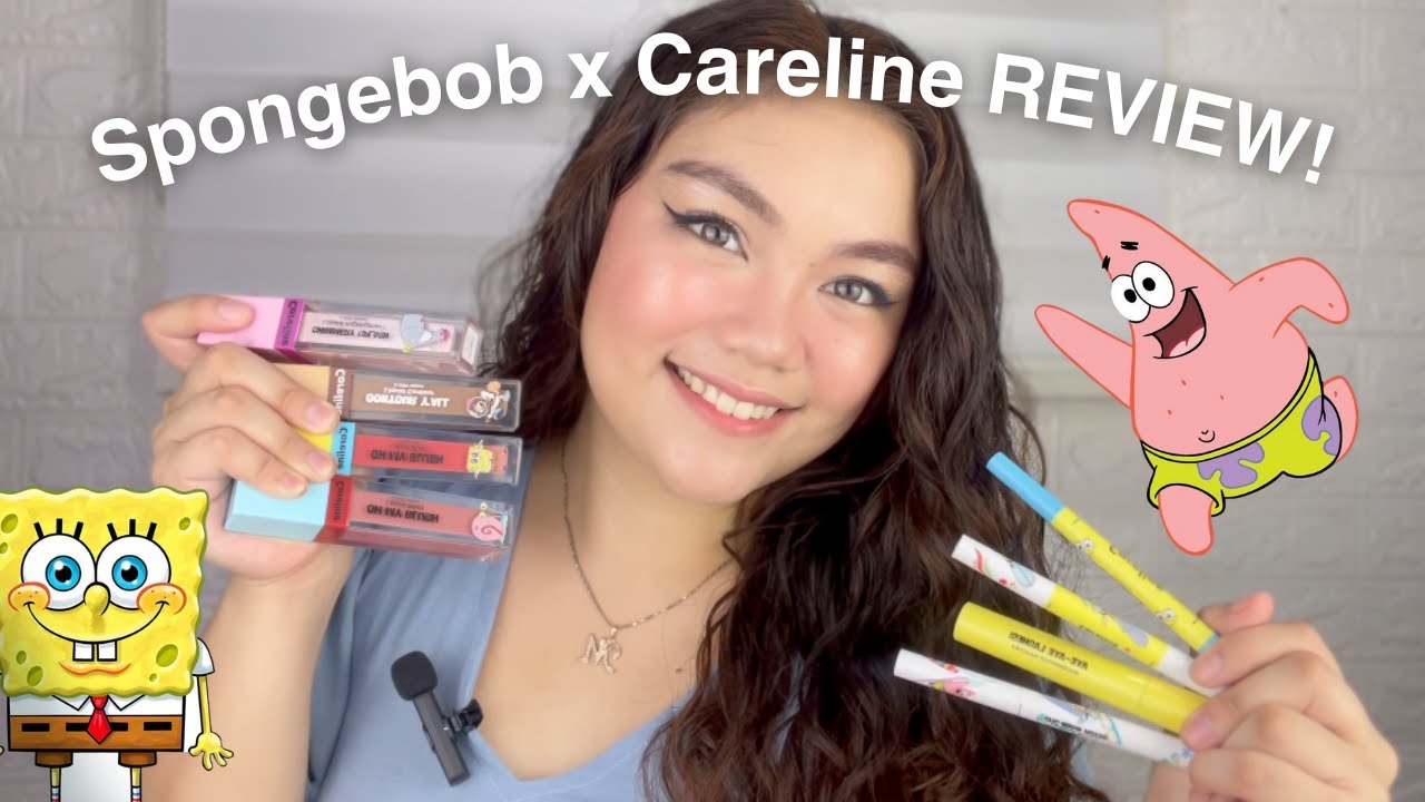 SPONGEBOB x CARELINE MAKEUP REVIEW! Full Face Makeup Look + First ...