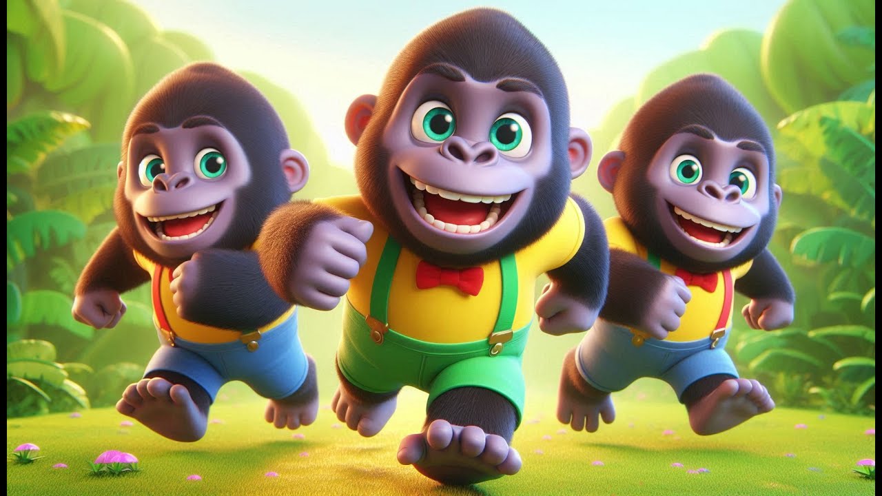 GORILLA FAMILY | in The Jungle | Kids Sings | Jungle Bow | Nursery Rhymes | Cartoon GORILLA ...